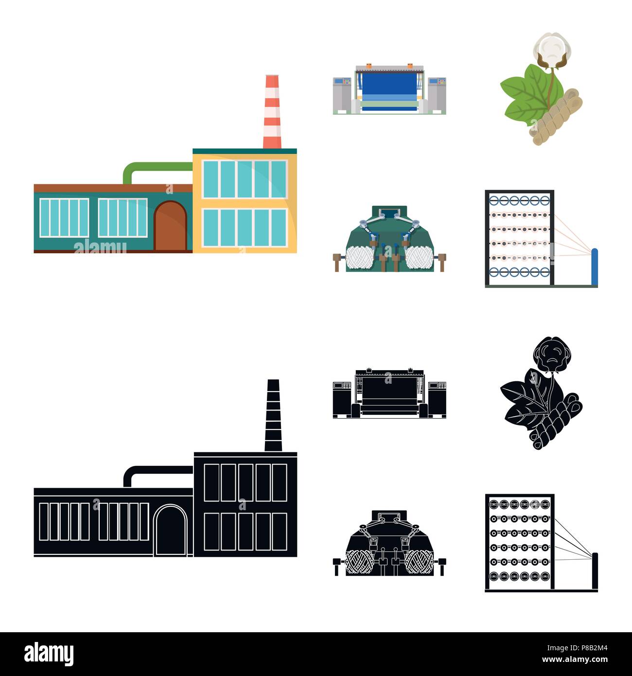 Factory, enterprise, buildings and other icon in cartoon,black style ...