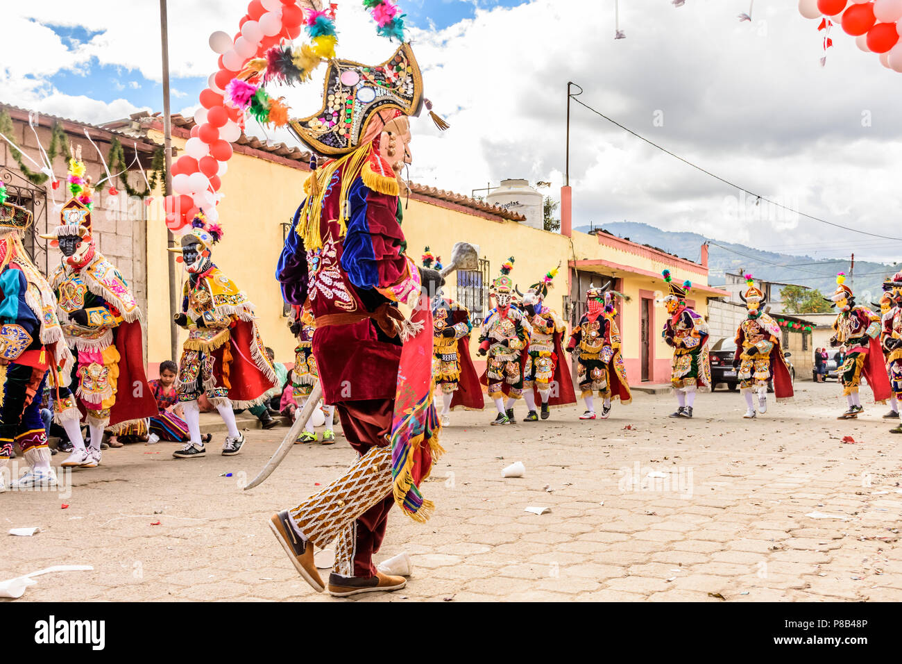 Parramos, Guatemala - December 29, 2016: Traditional folk dancers in ...