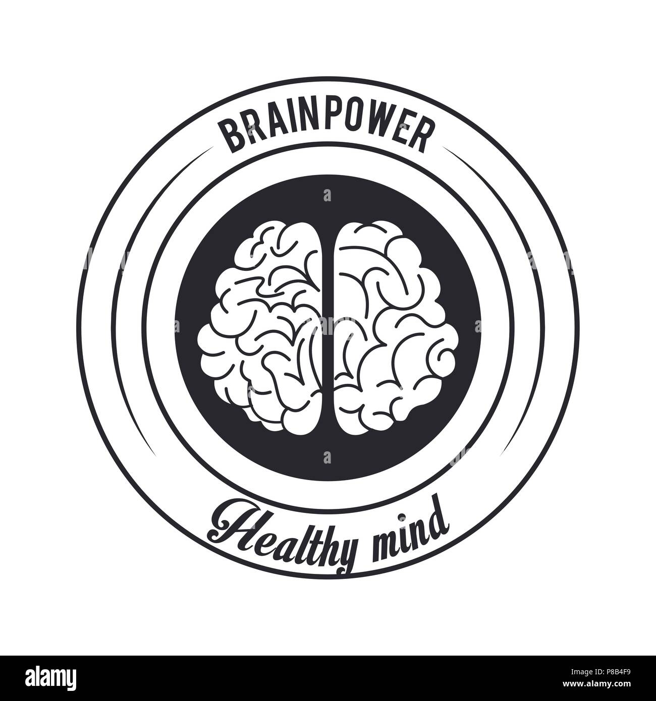Brain power emblem Stock Vector Image & Art - Alamy