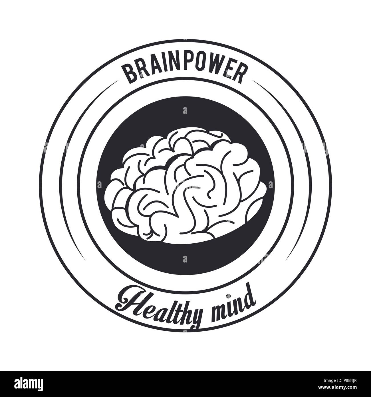 Brain power emblem Stock Vector Image & Art - Alamy