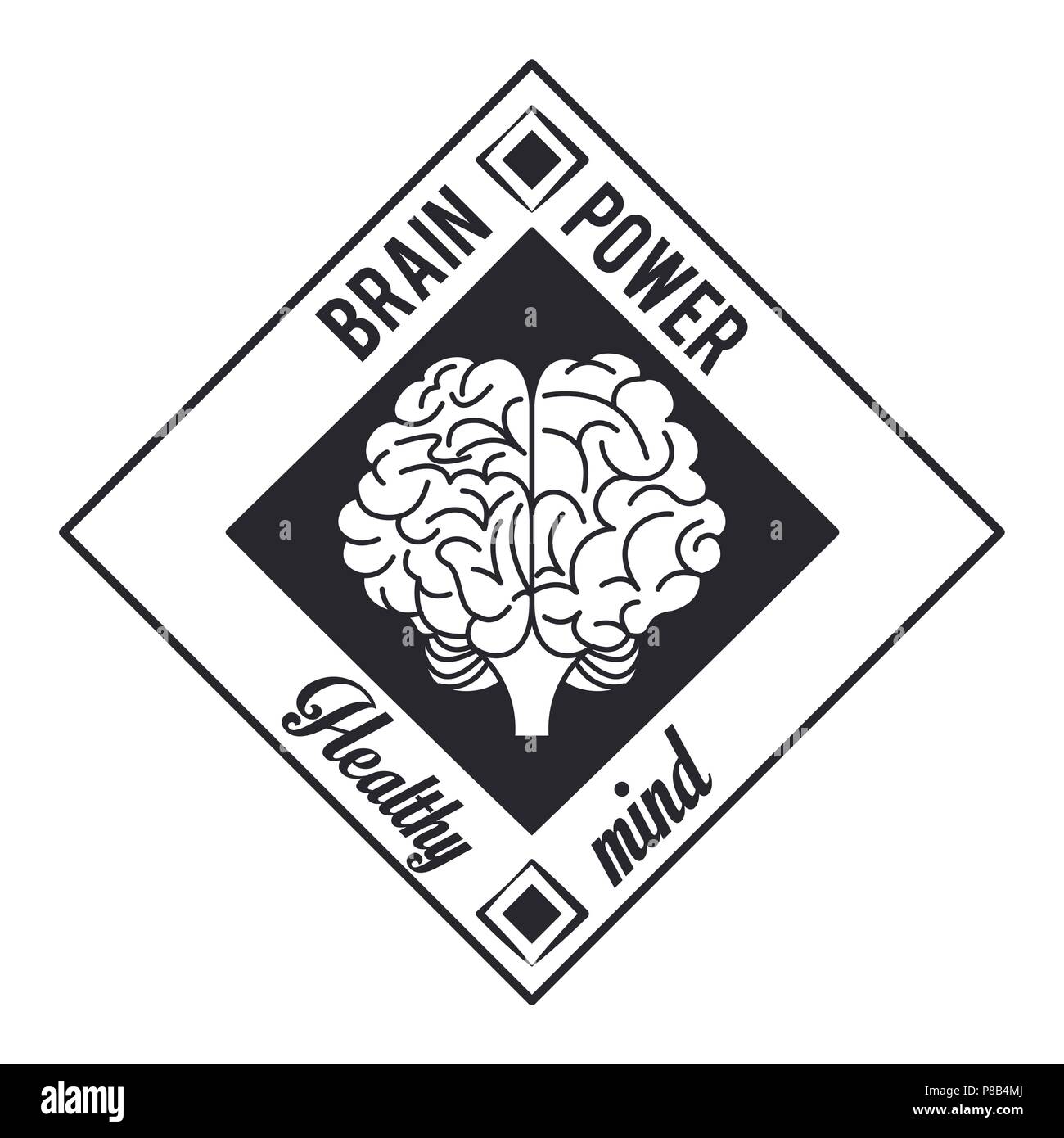 Brain power emblem Stock Vector Image & Art - Alamy