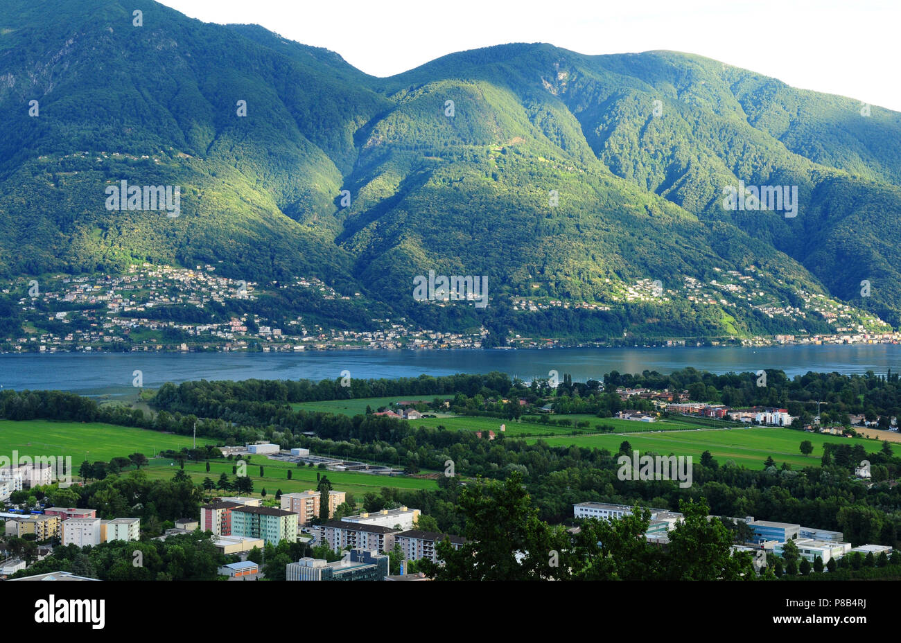 Switzerland: View from Carcada/Cimetta above Locarno-City in Ticino to ...
