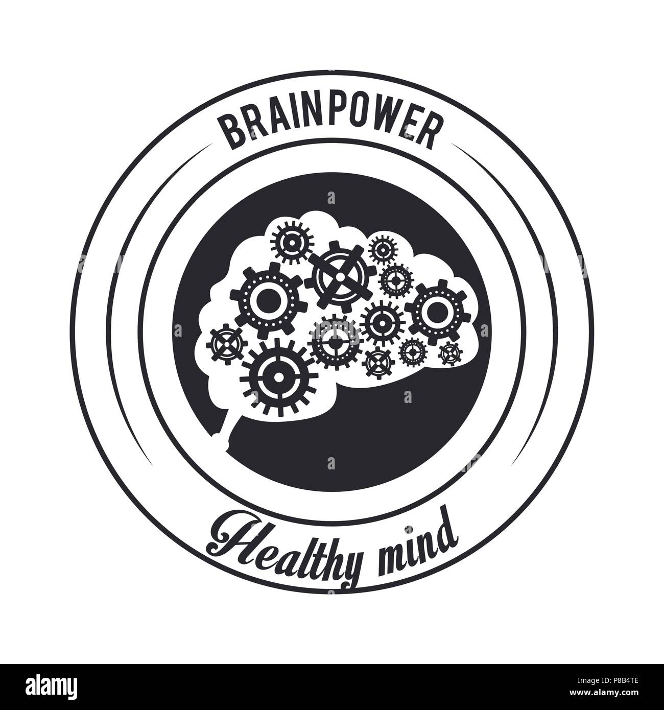 Brain Power Symbol Black And White High Resolution Stock Photography ...