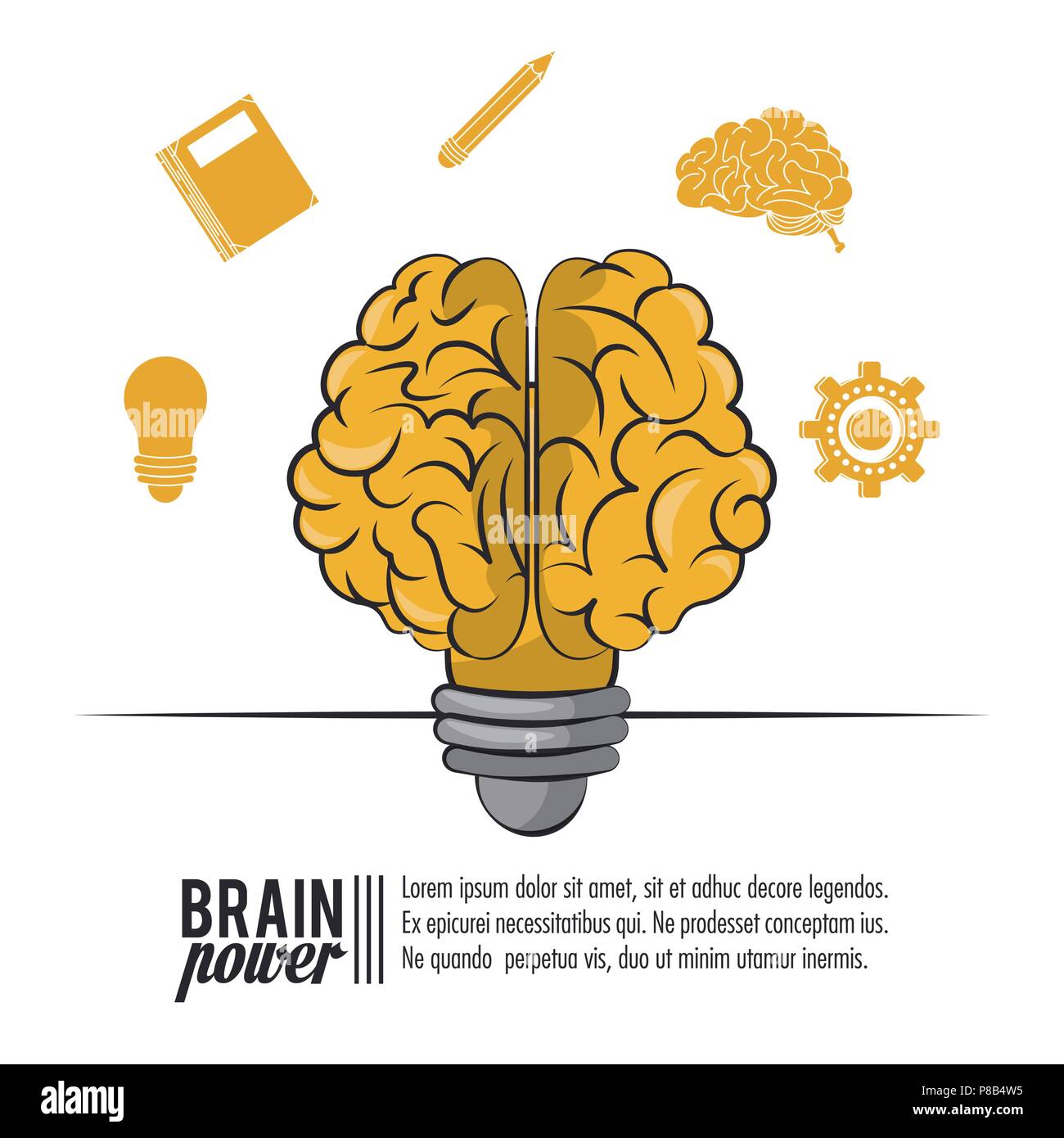 Brain power poster Stock Vector Image & Art - Alamy
