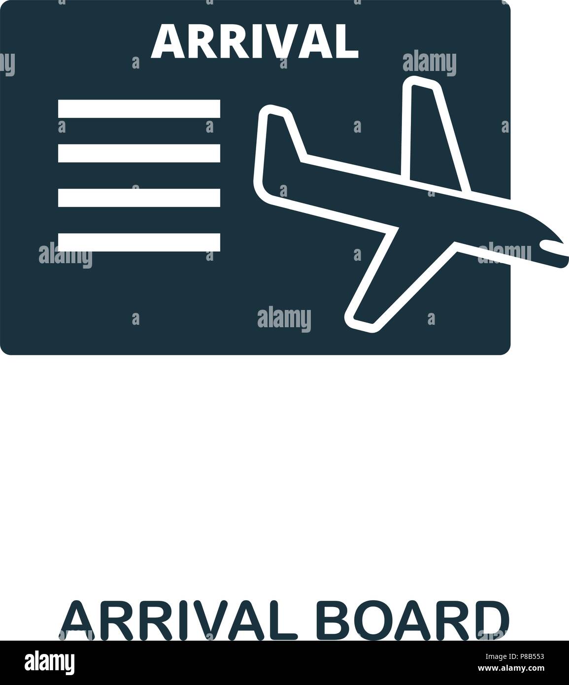 Arrival Board icon. Line style icon design. UI. Illustration of arrival ...