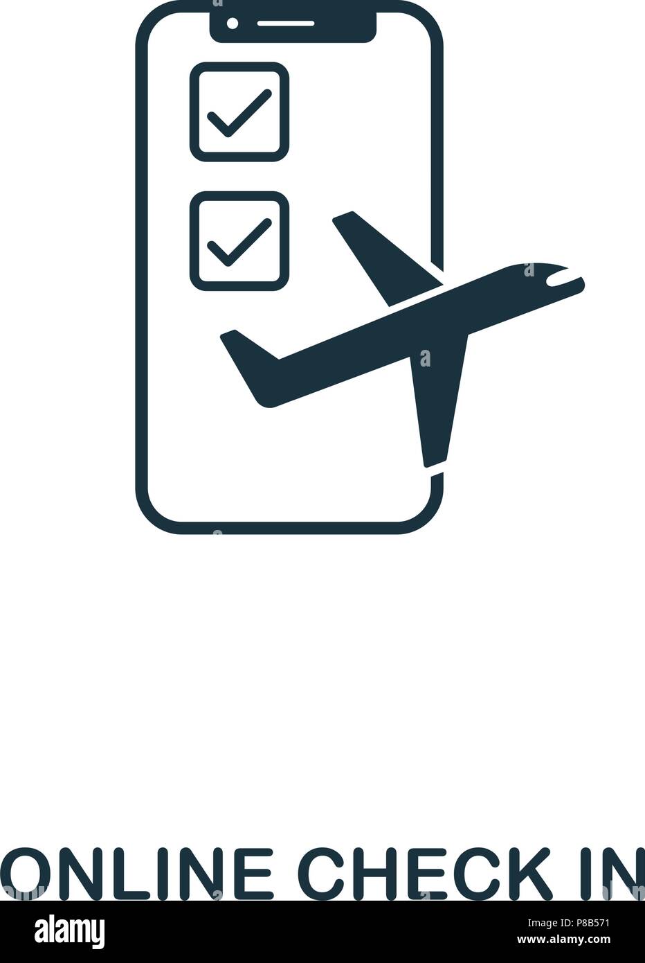 Online Check In icon. Line style icon design. UI. Illustration of ...