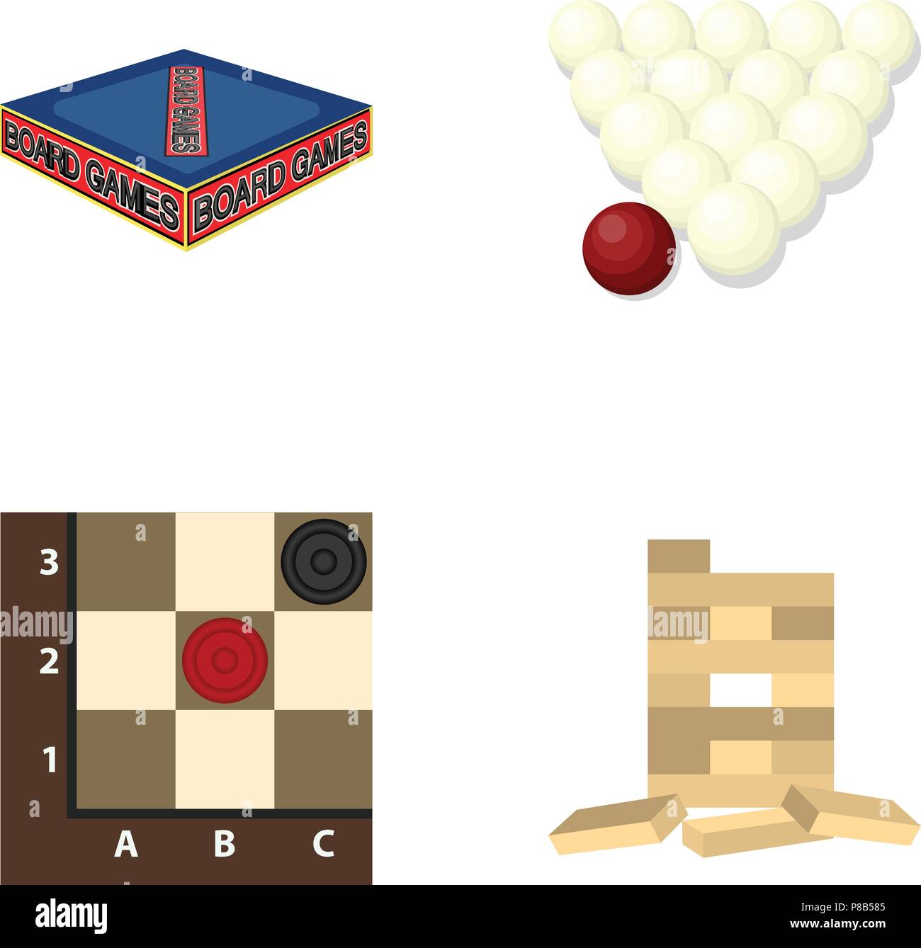 Board game cartoon icons in set collection for design. Game and ...