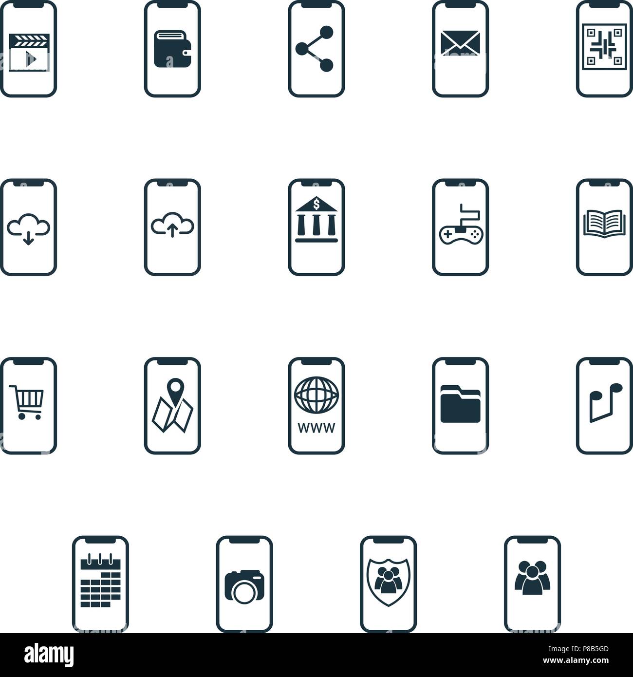 Mobile icons set. UI and UX. Premium quality symbol collection. Mobile ...
