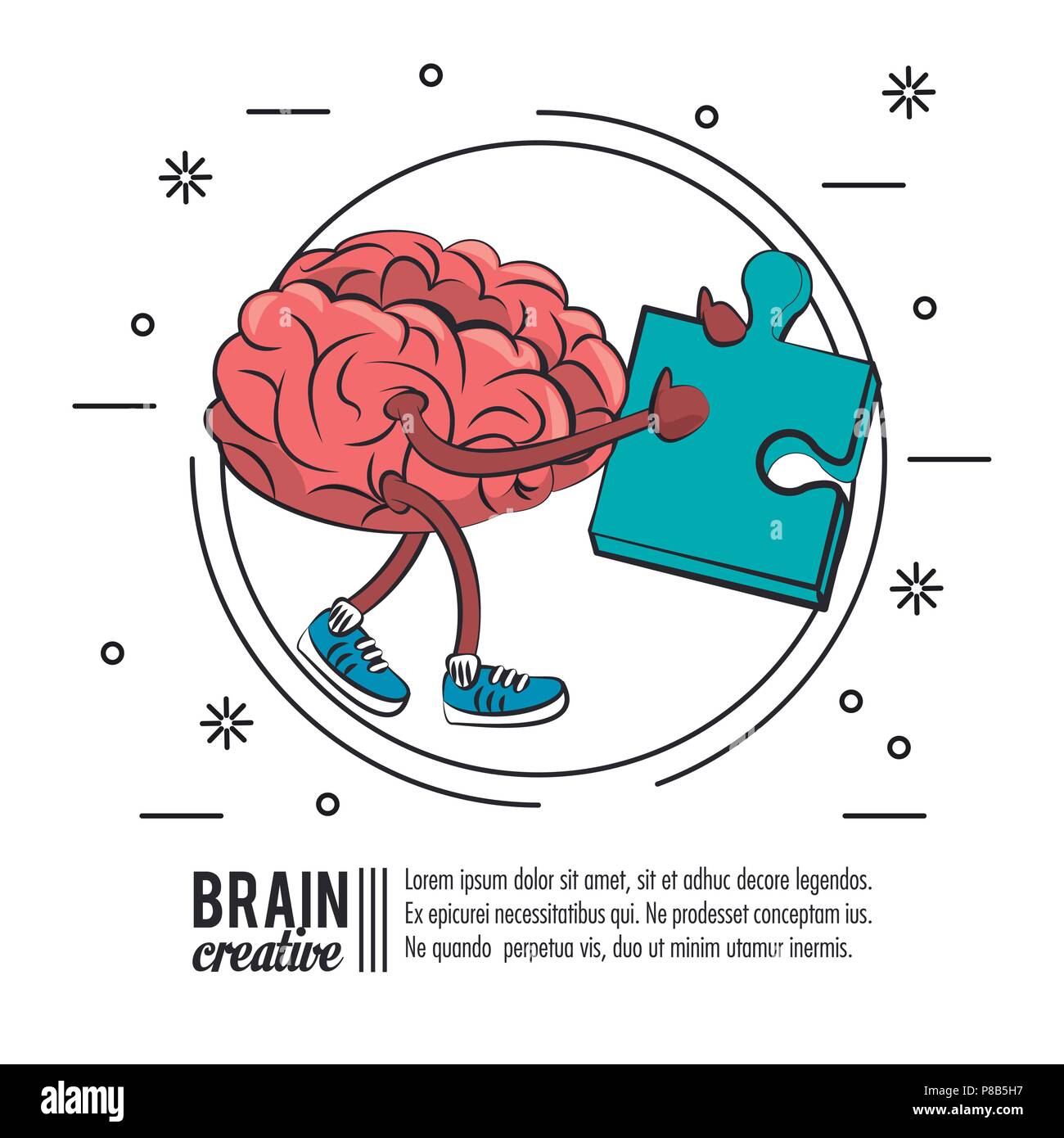 Human brain puzzle pieces Cut Out Stock Images & Pictures - Alamy