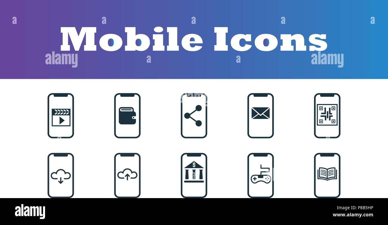 Mobile icons set. UI and UX. Premium quality symbol collection. Mobile ...