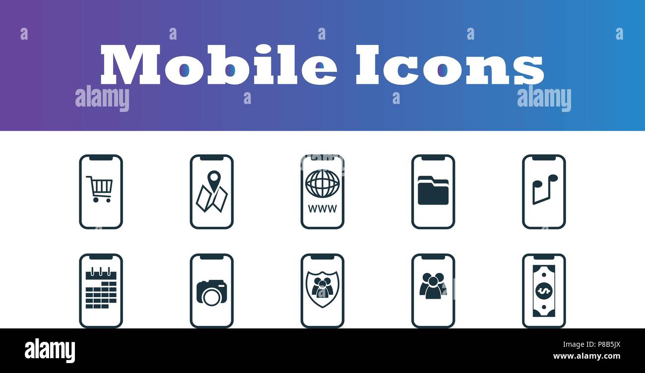 Mobile icons set. UI and UX. Premium quality symbol collection. Mobile ...