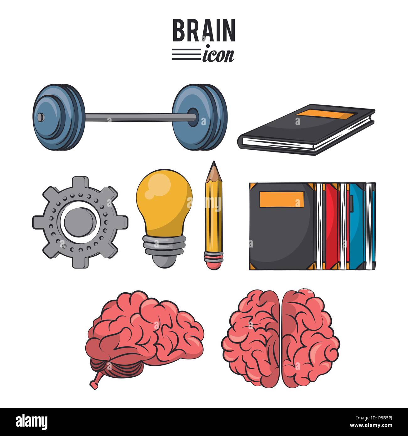 Set of brain icons Stock Vector Image & Art - Alamy