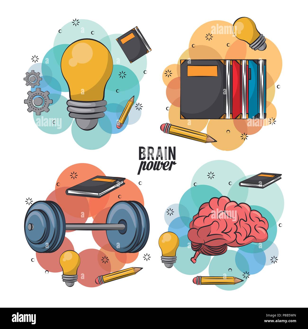 Set of brain icons Stock Vector Image & Art - Alamy