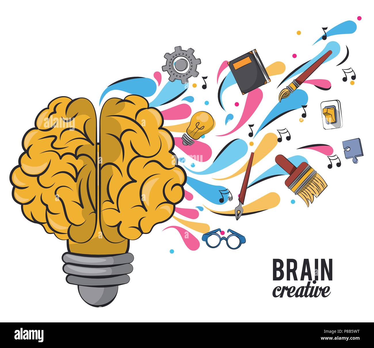 Creative brain cartoons Stock Vector Image & Art - Alamy