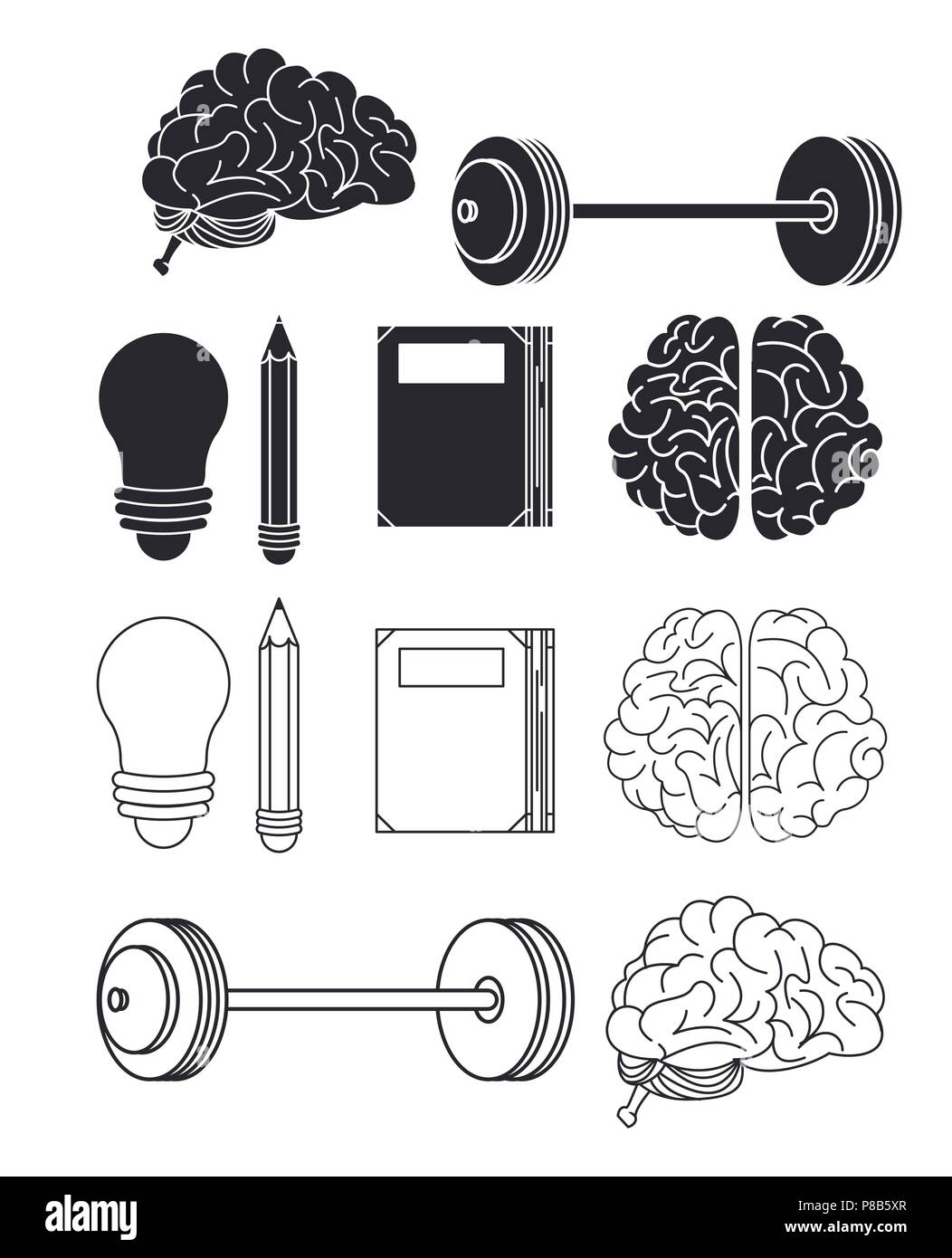 Set of brain icons Stock Vector Image & Art - Alamy
