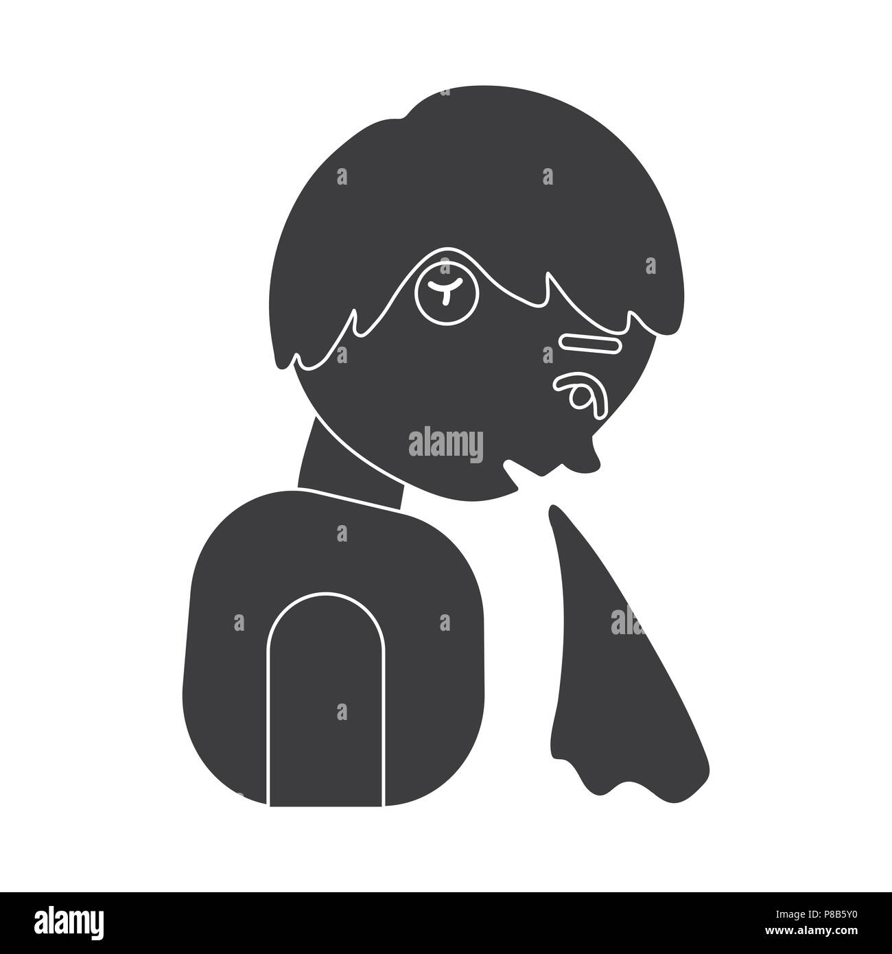 Vomiting icon black. Single sick icon from the big ill, disease black ...