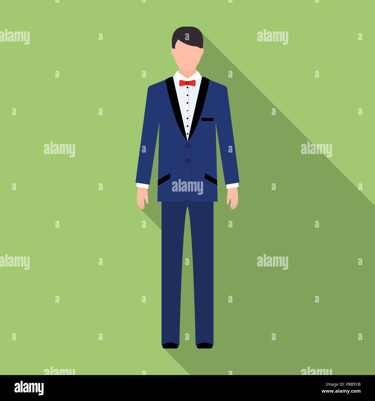 Young groom in a wedding suit.Wedding single icon in flat style vector ...
