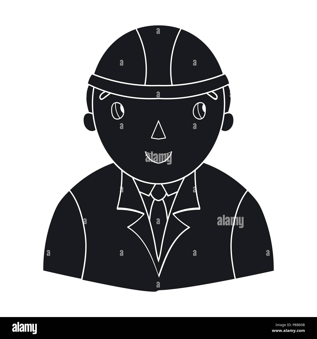 Architect icon in black design isolated on white background. Architect ...