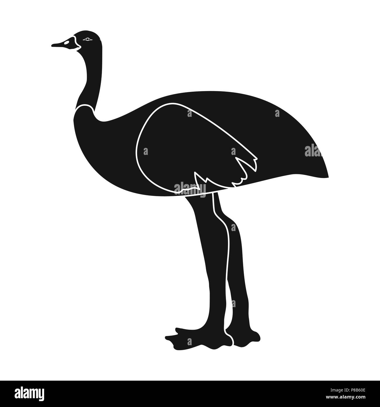 Emu icon in black design isolated on white background. Australia symbol ...