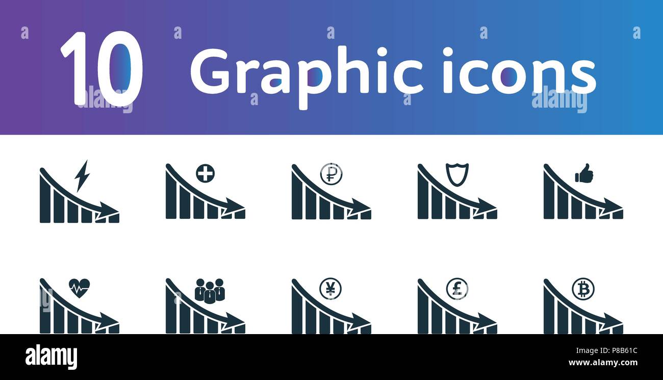 Decrease graphic icons set. UI and UX. Premium quality symbol ...