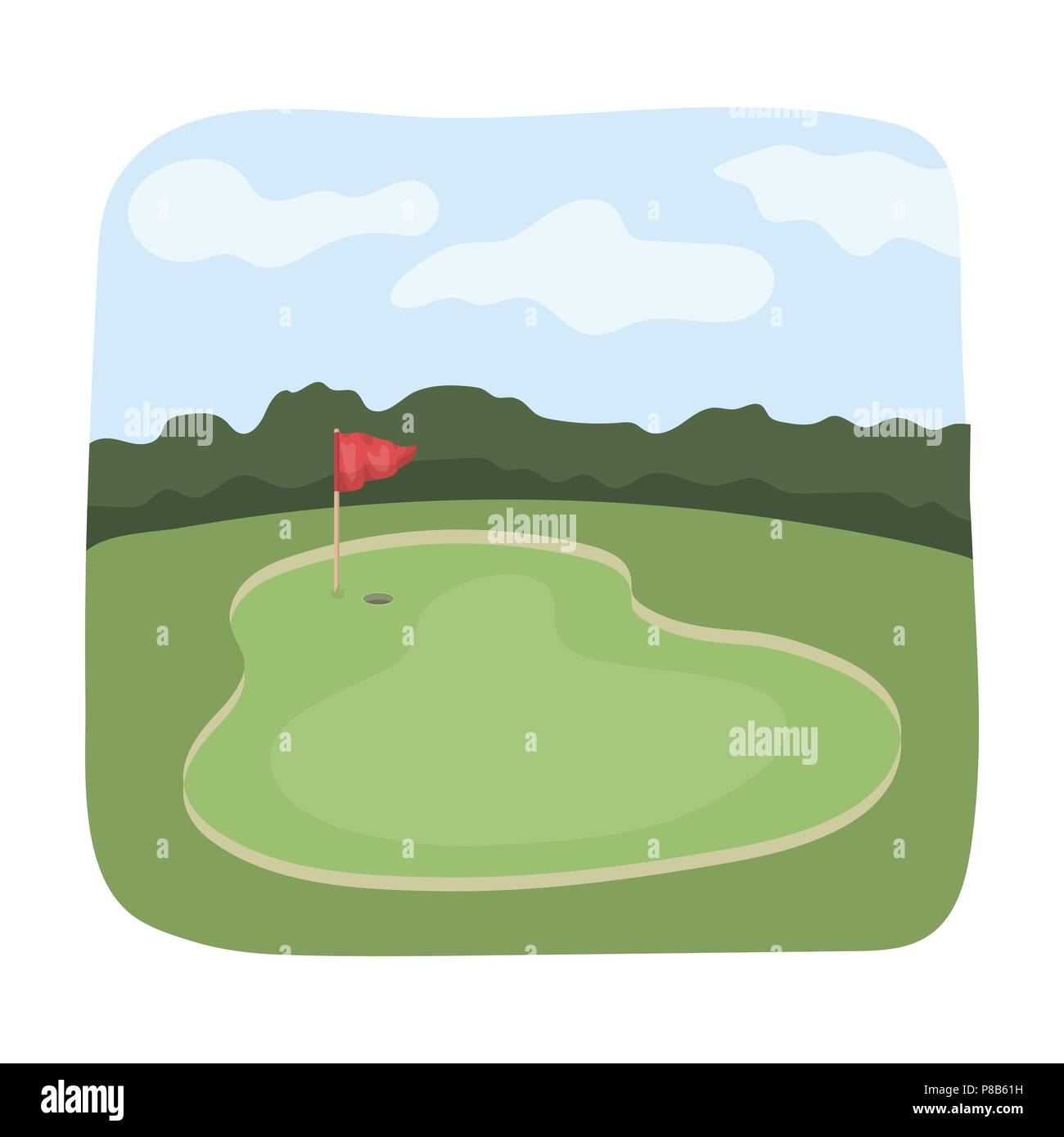 Golf course.Golf club single icon in cartoon style vector symbol stock ...