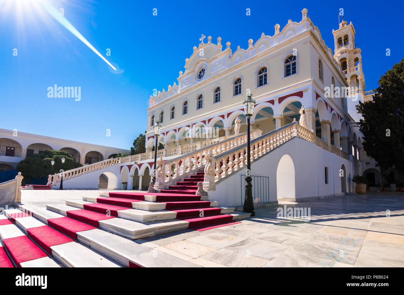 The famous church of Panagia Megalochari Evangelistria, Tinos island ...