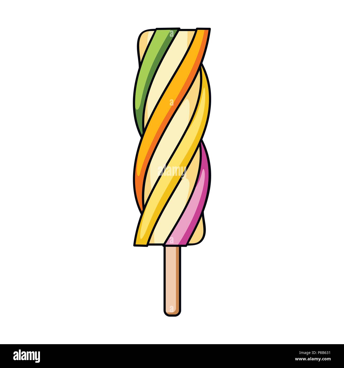 Ice lolly icon in cartoon design isolated on white background. Ice ...