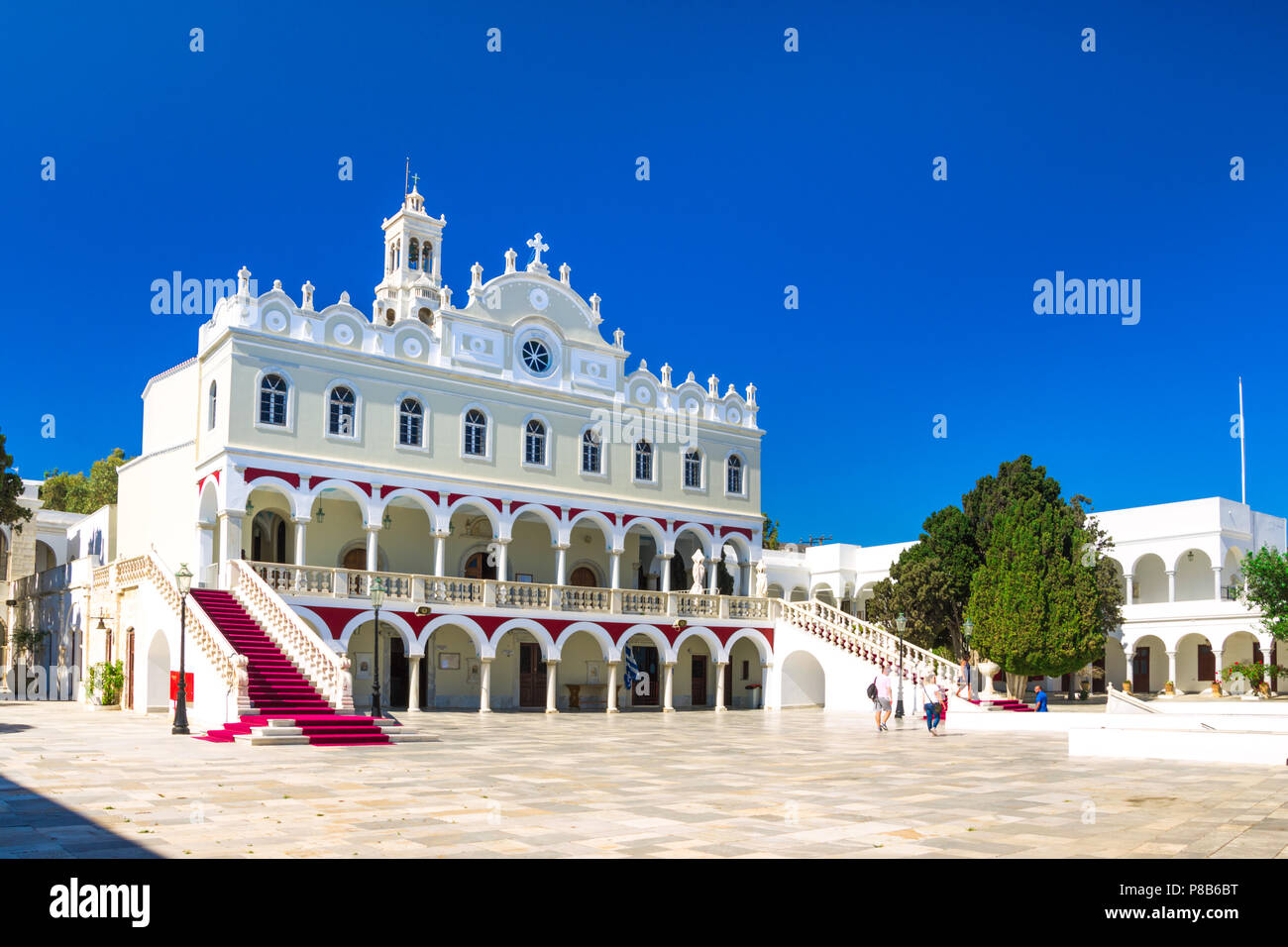 The famous church of Panagia Megalochari Evangelistria, Tinos island, Cyclades, Greece Stock ...