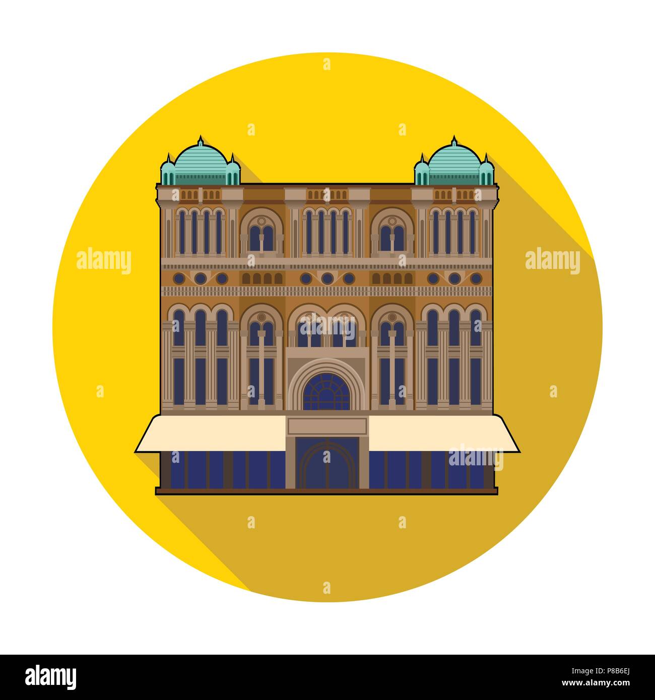 Queen Victoria Building icon in flat design isolated on white ...