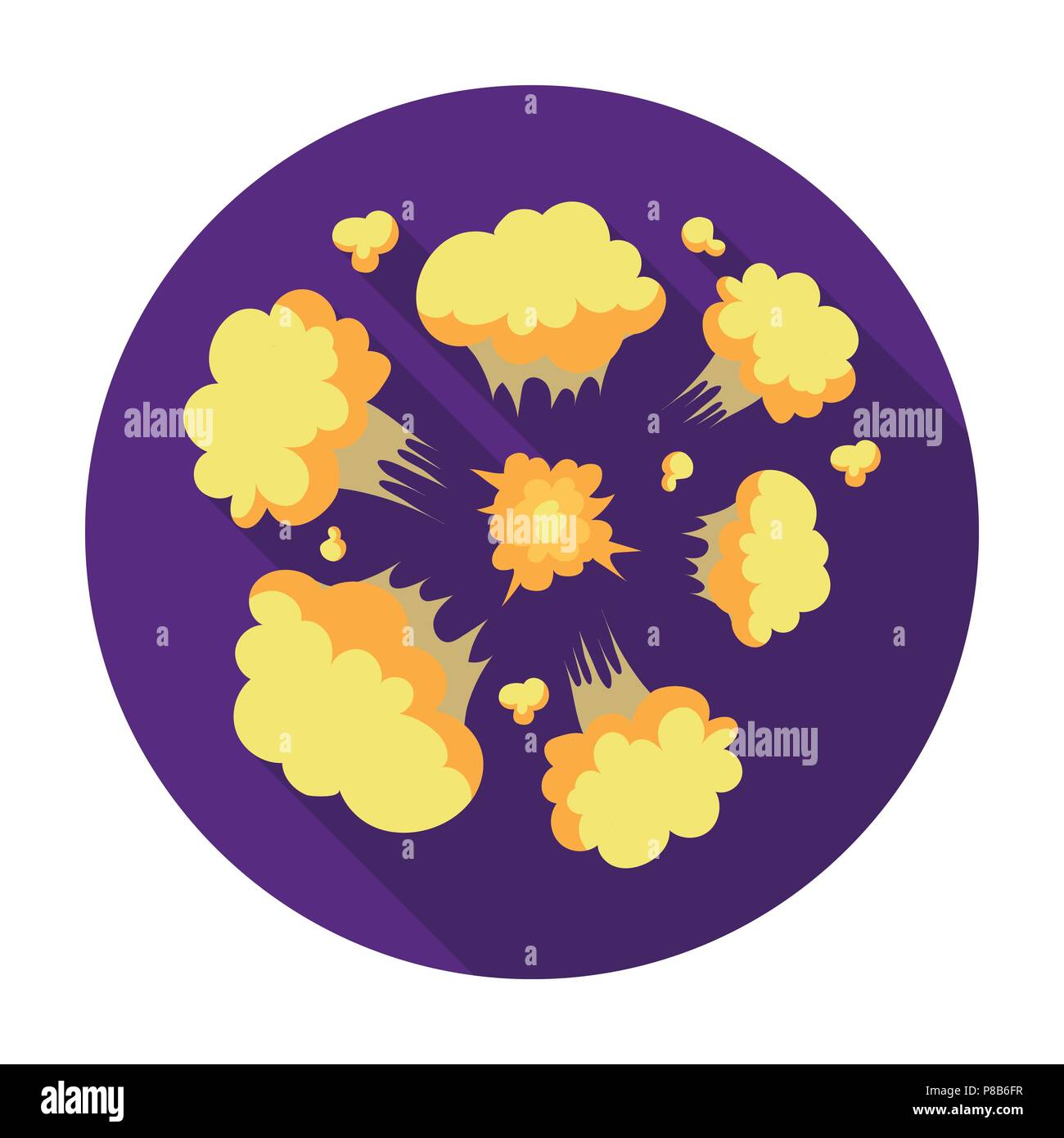 Explosion icon in flat design isolated on white background. Explosions ...