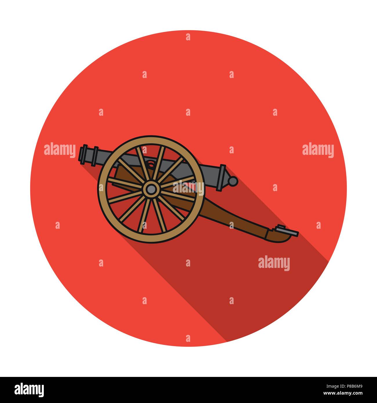 Cannon icon in flat style isolated on white background. Museum symbol ...