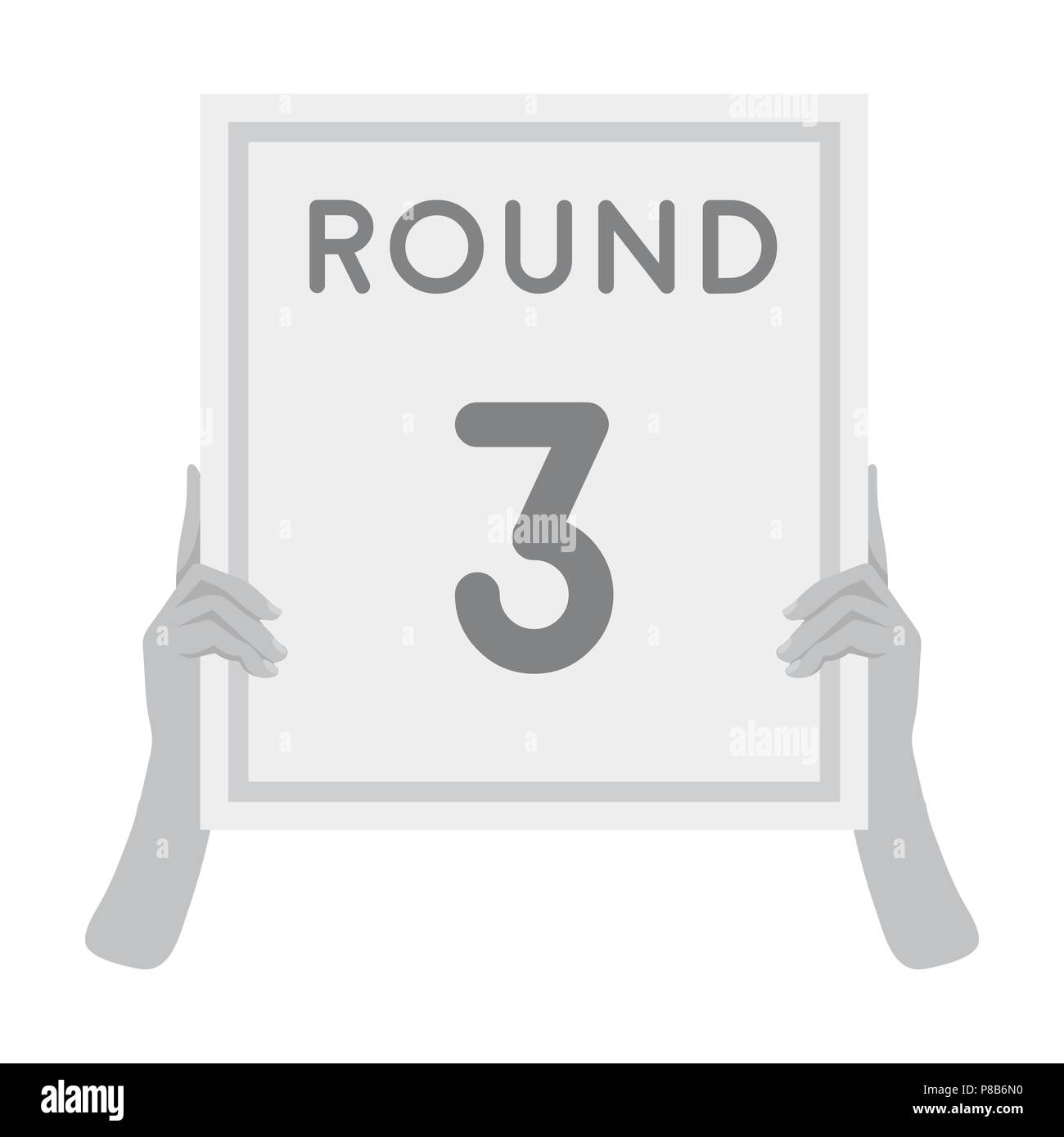 Boxing ring board icon in monochrome style isolated on white background ...