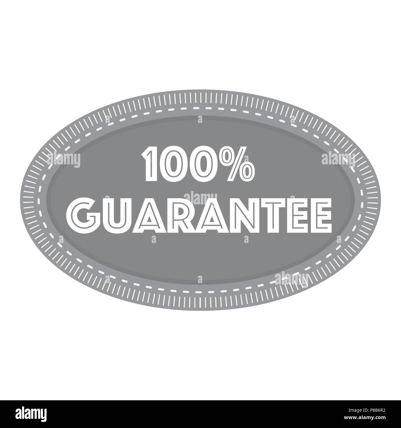 Guarantee label icon in monochrome style isolated on white background ...