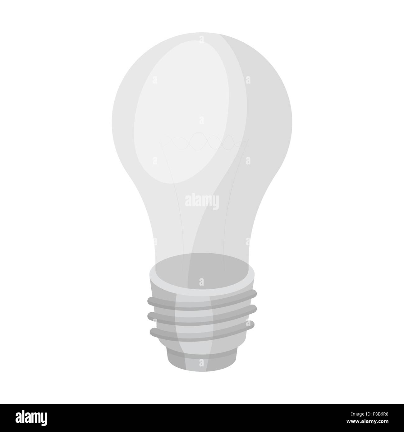 Lightbulb icon in monochrome style isolated on white background. Light ...