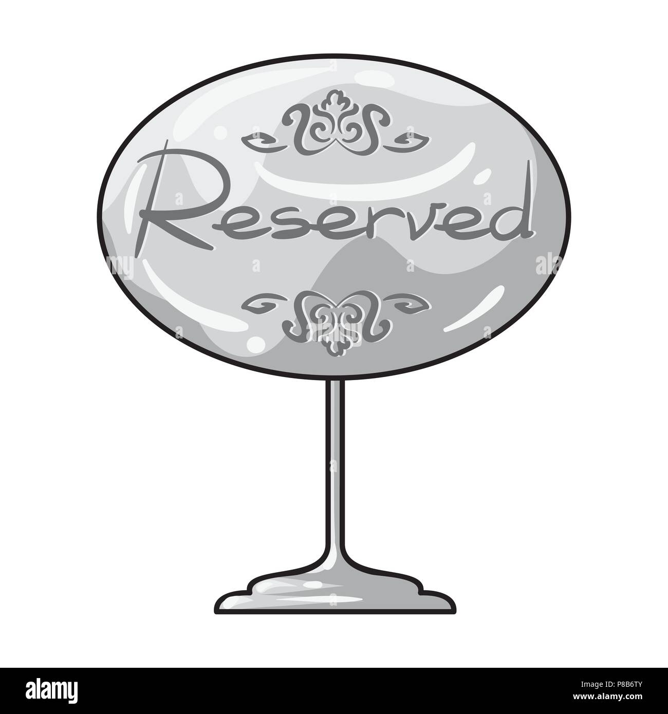 Restaurant golden reserved sign icon in monochrome style isolated on ...