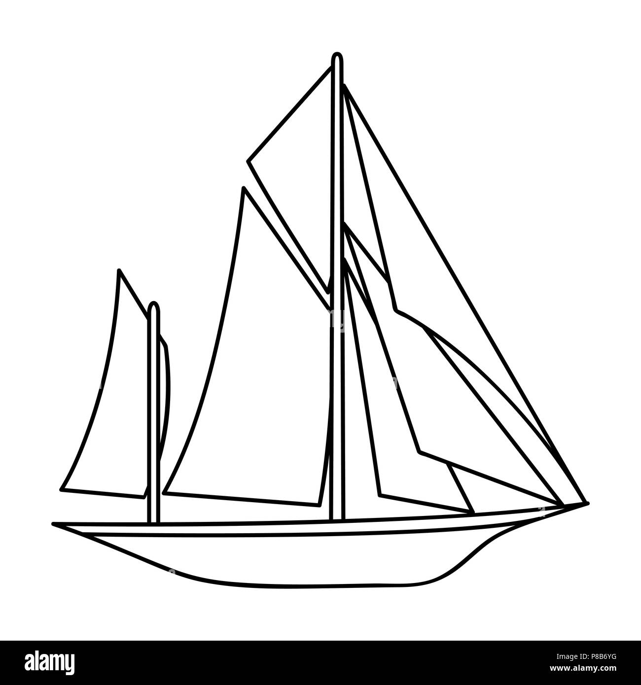 Vintage boat explorers.Sailboat on which ancient people traveled around ...