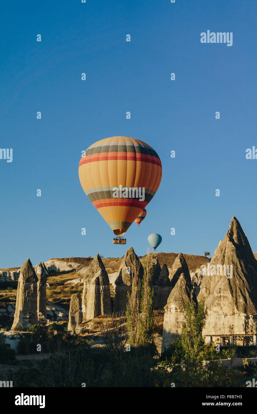 Hot air balloons festival in Goreme national park, fairy chimneys ...