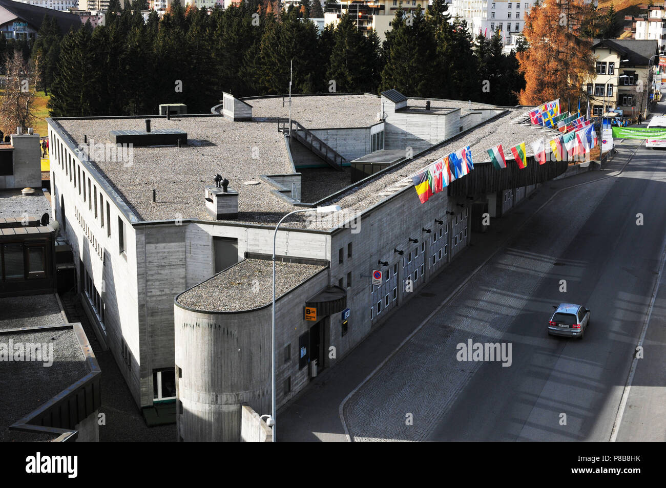 Davos city, congress center, World Economic Forum, Swiss Alps Stock ...