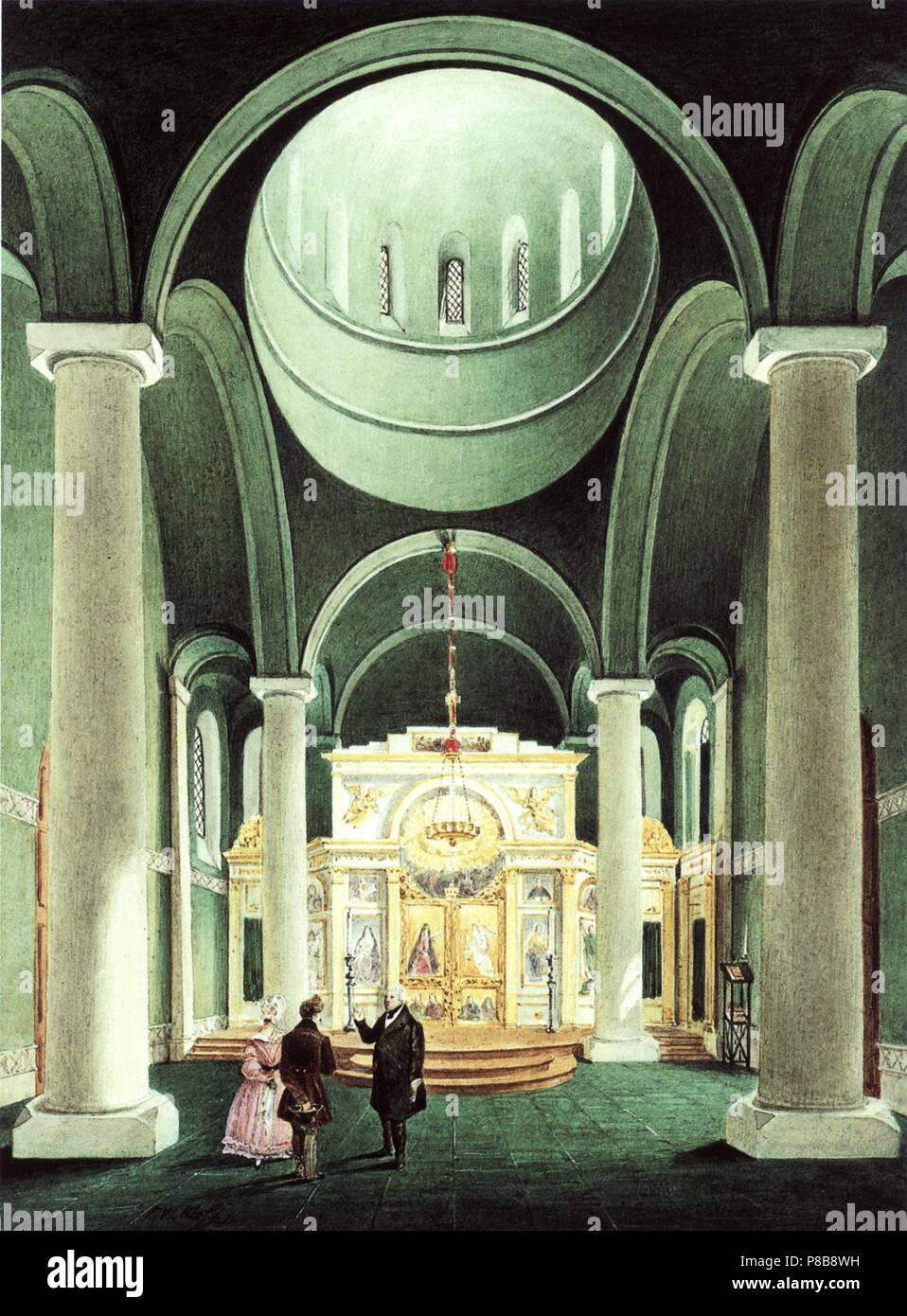 Interior view of the Alexander Nevsky Church at Potsdam. Museum ...