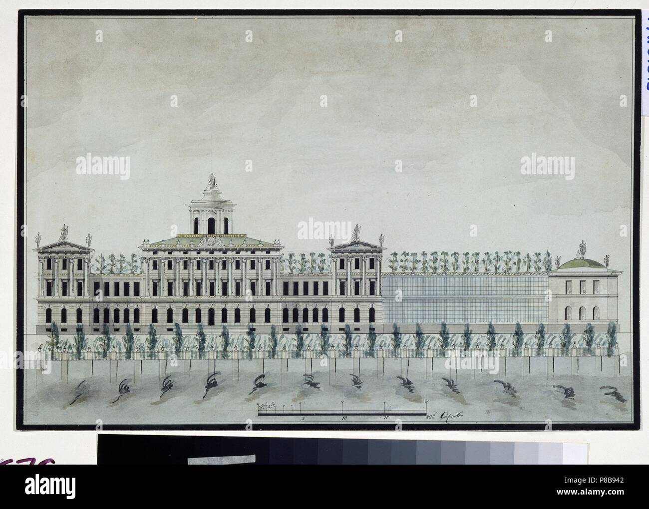 Facade Design of the Pashkov House in Moscow. Museum: State A. Pushkin ...