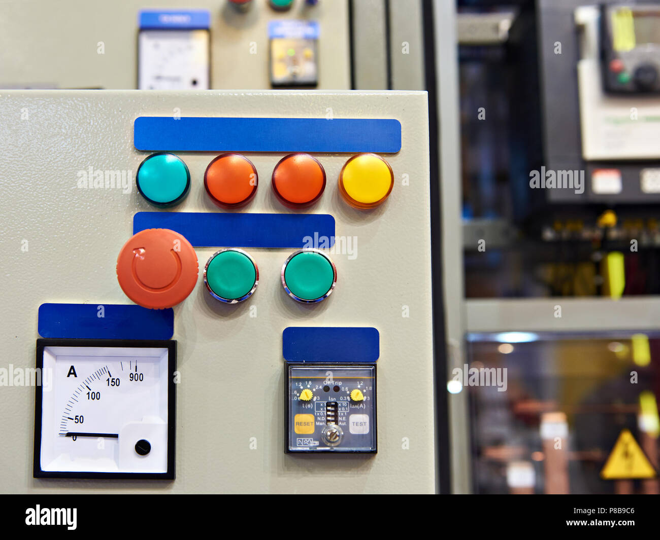 Equipment and systems control stand in industrial plant with different ...