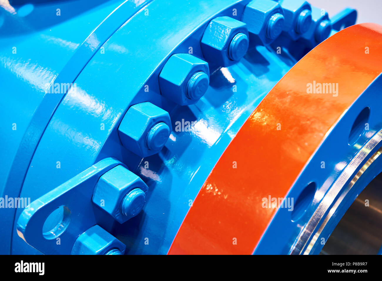 Blue pipe with nuts hi-res stock photography and images - Alamy