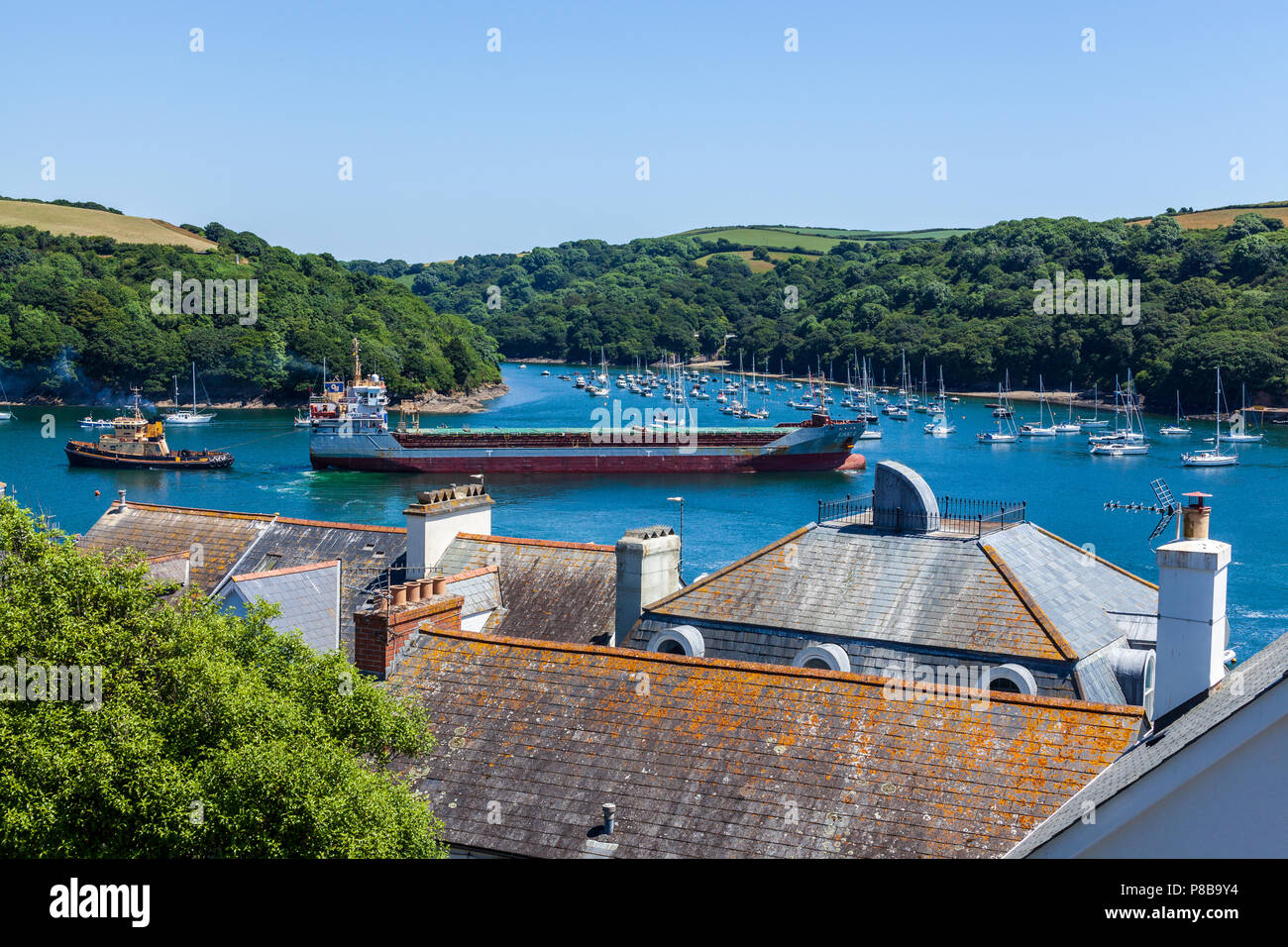 Boat In Fowey Harbour Cornwall High Resolution Stock Photography and ...