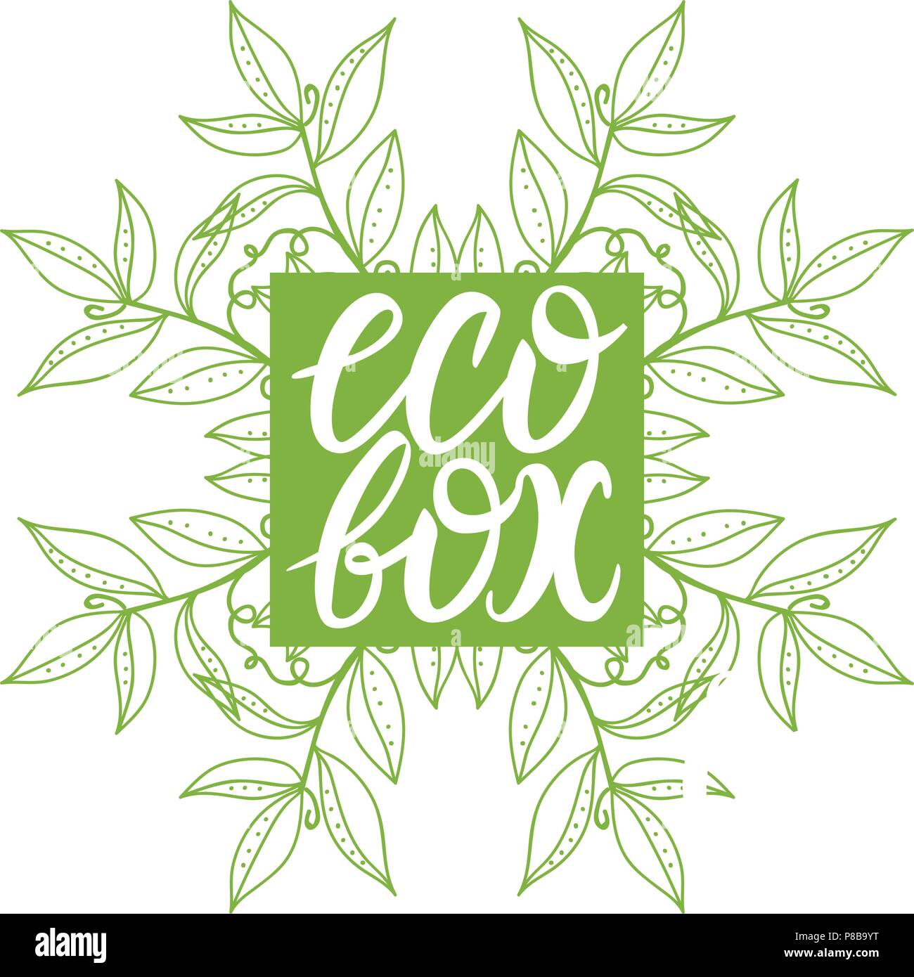 Vector Eco Box inscription lettering sign Stock Vector Image & Art - Alamy