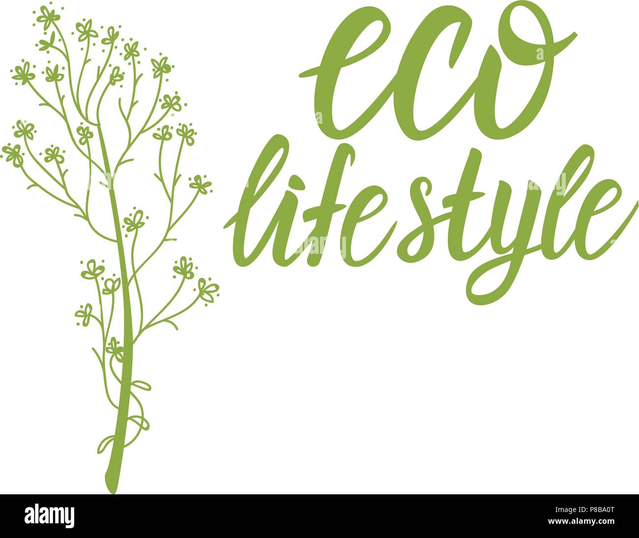 Vector Eco life style inscription lettering calligraphy isolated on ...