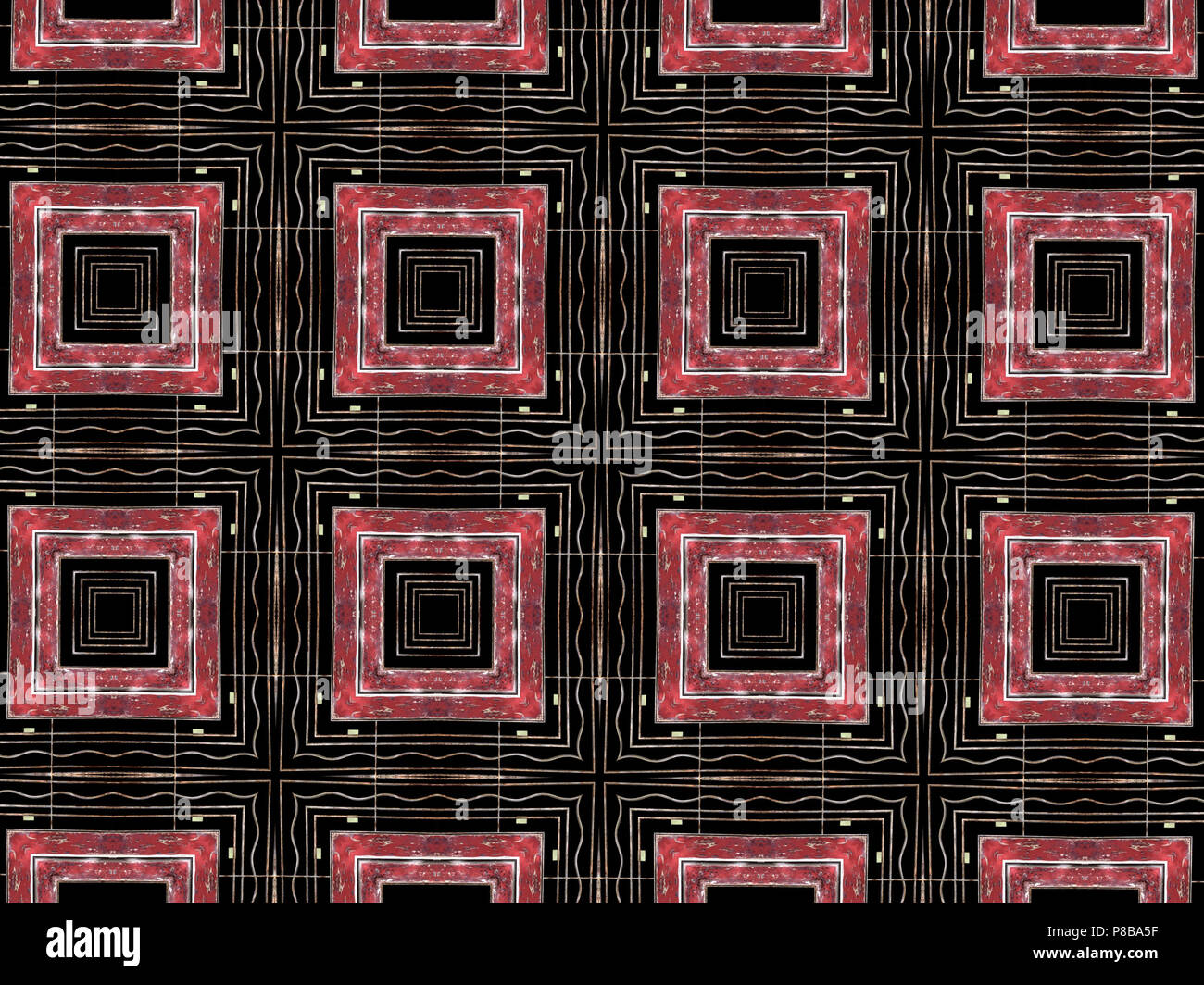 Squares and abstract shapes swirly lines background pattern Stock Photo ...