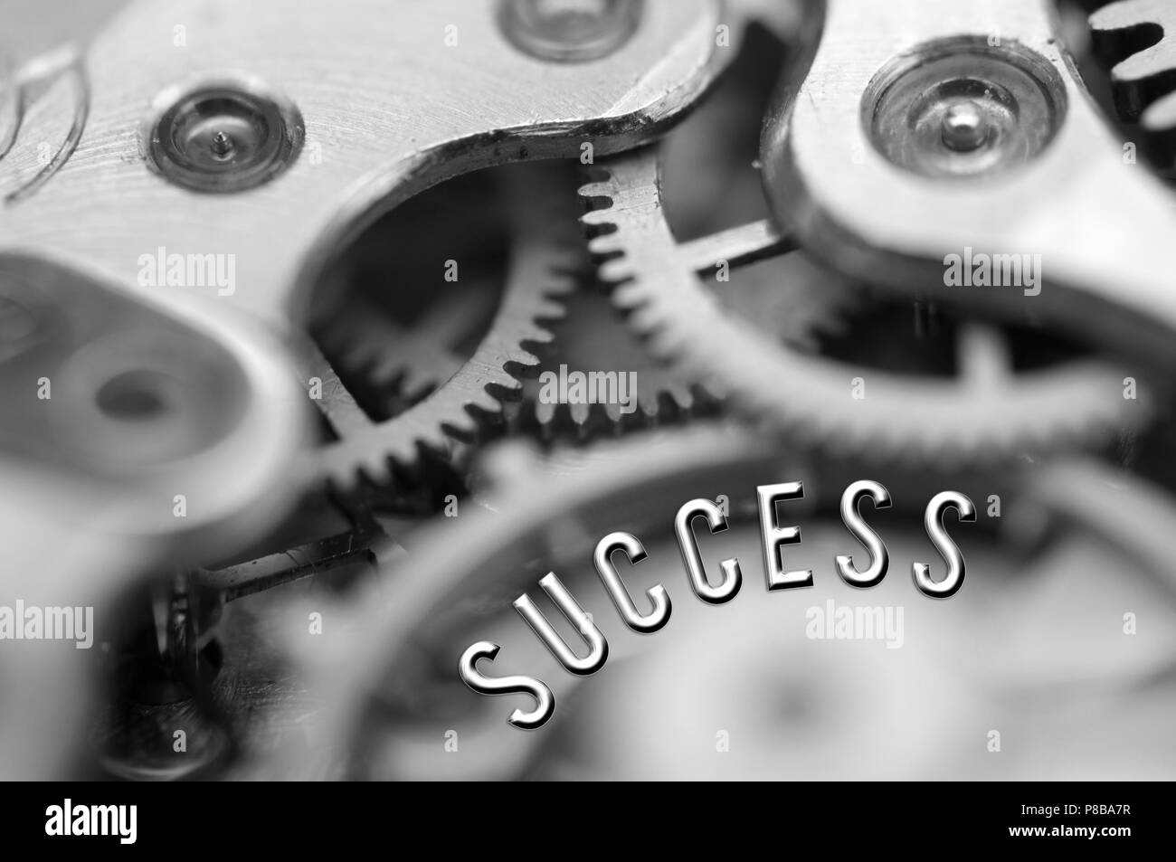 Background with the inscription Success. Black white background with ...