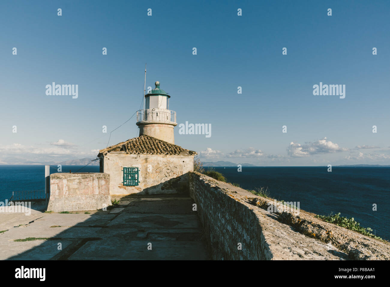 lighthouse, old venetian fortress, Kerkira, Corfu Stock Photo - Alamy