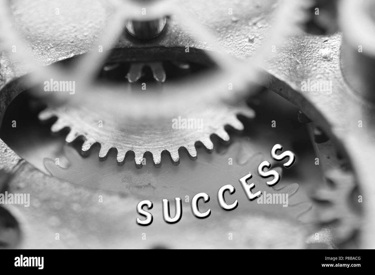 Background with the inscription Success. Black white background with ...
