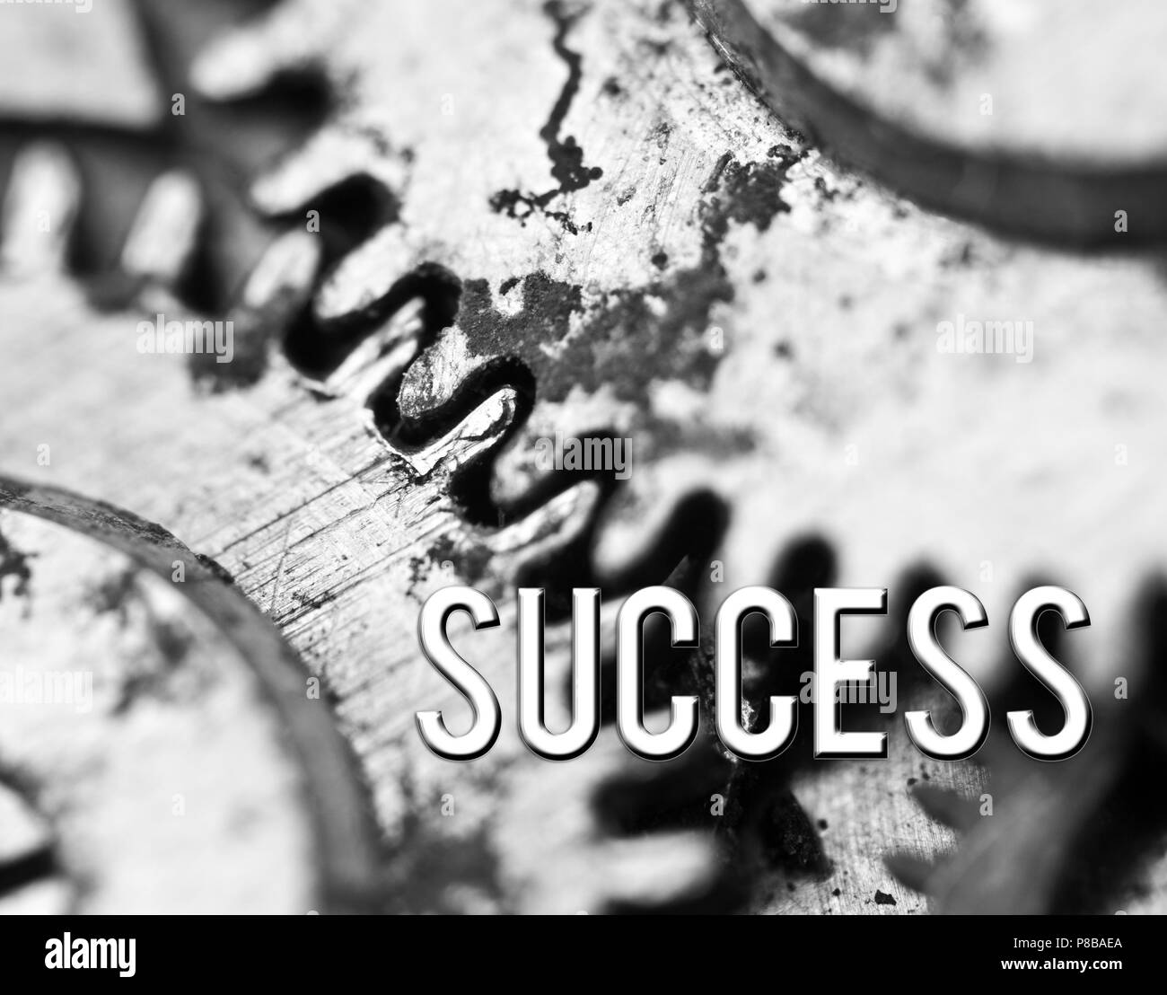 Background with the inscription Success. Black white background with ...